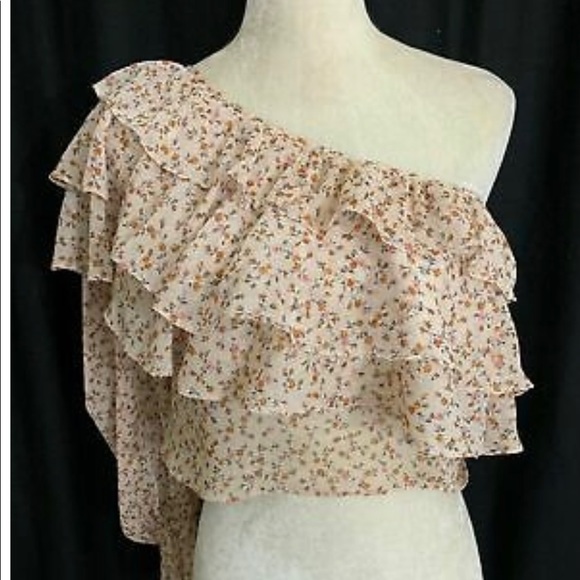 Zara | Tops | Zara One Shoulder Ruffle Top Xs | Poshmark